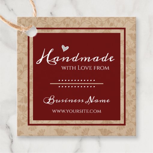 Handmade with Love Custom Business Label | Zazzle