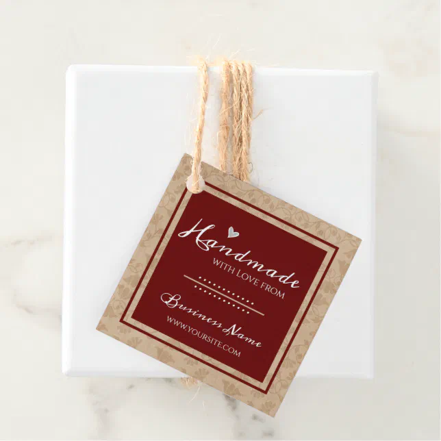 Handmade with Love Custom Business Label | Zazzle