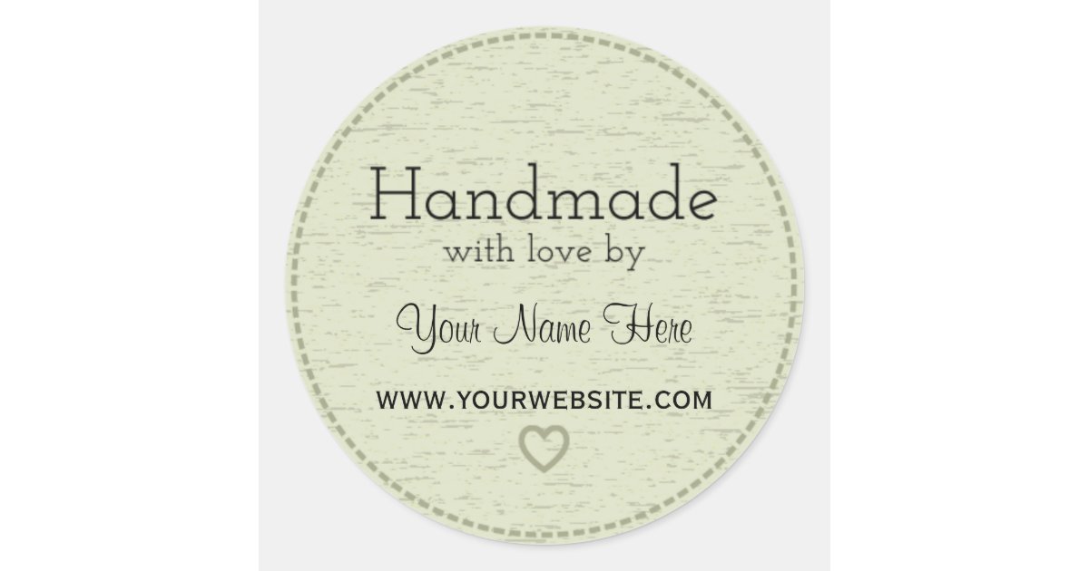 Handmade with Love | Handmade Business Stickers | Zazzle