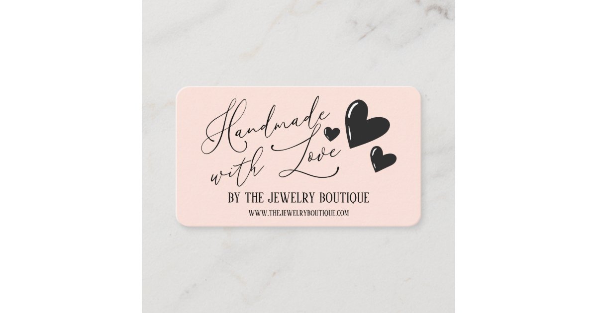 Handmade With Love Hearts Script Etsy Home Crafter Business Card | Zazzle