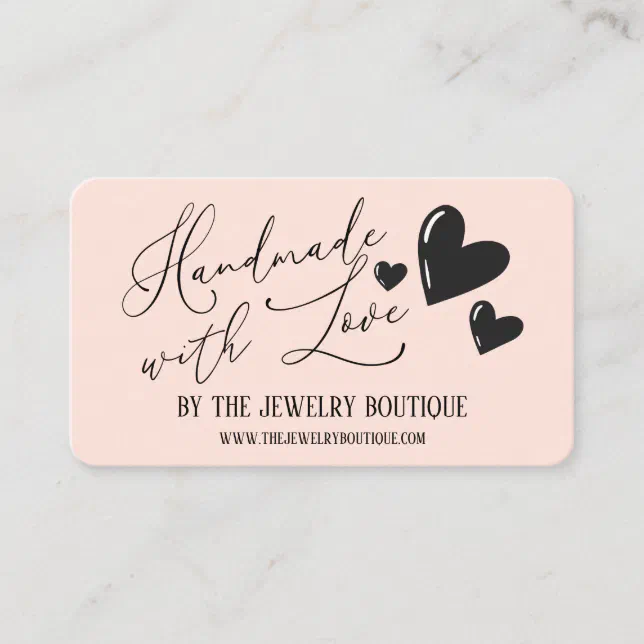Handmade With Love Hearts Script Etsy Home Crafter Business Card | Zazzle