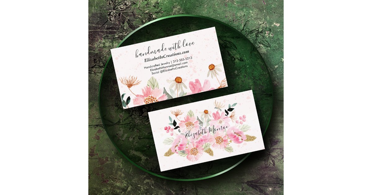 Handmade with Love Home Crafter Business Card | Zazzle