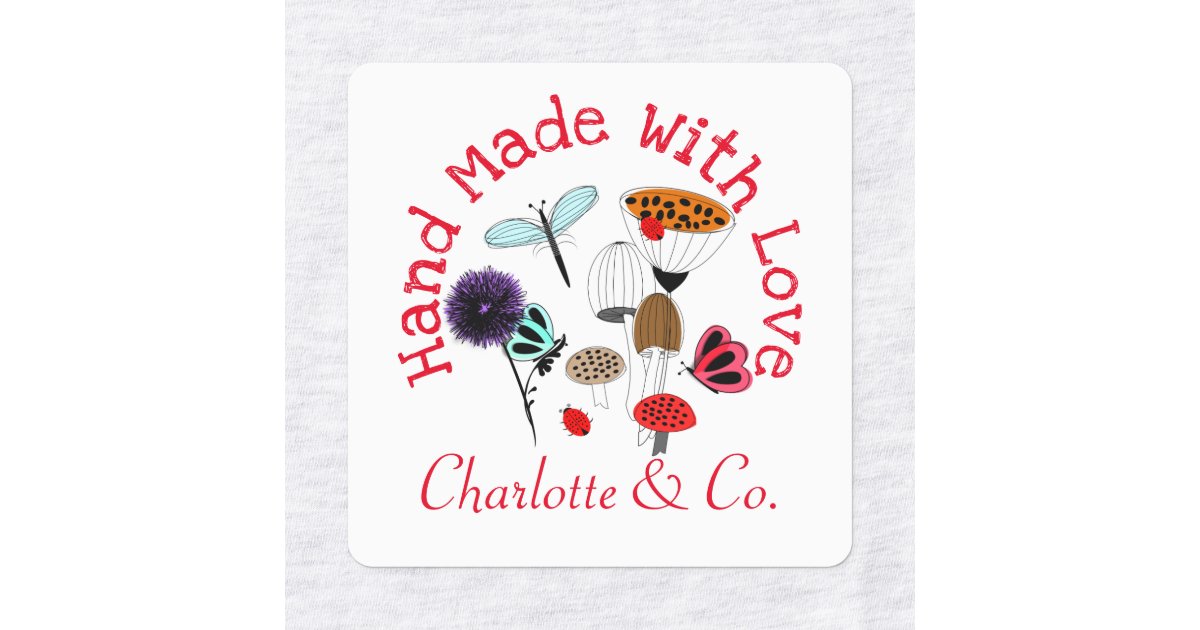 Handmade With Love Product Personalized Labels | Zazzle