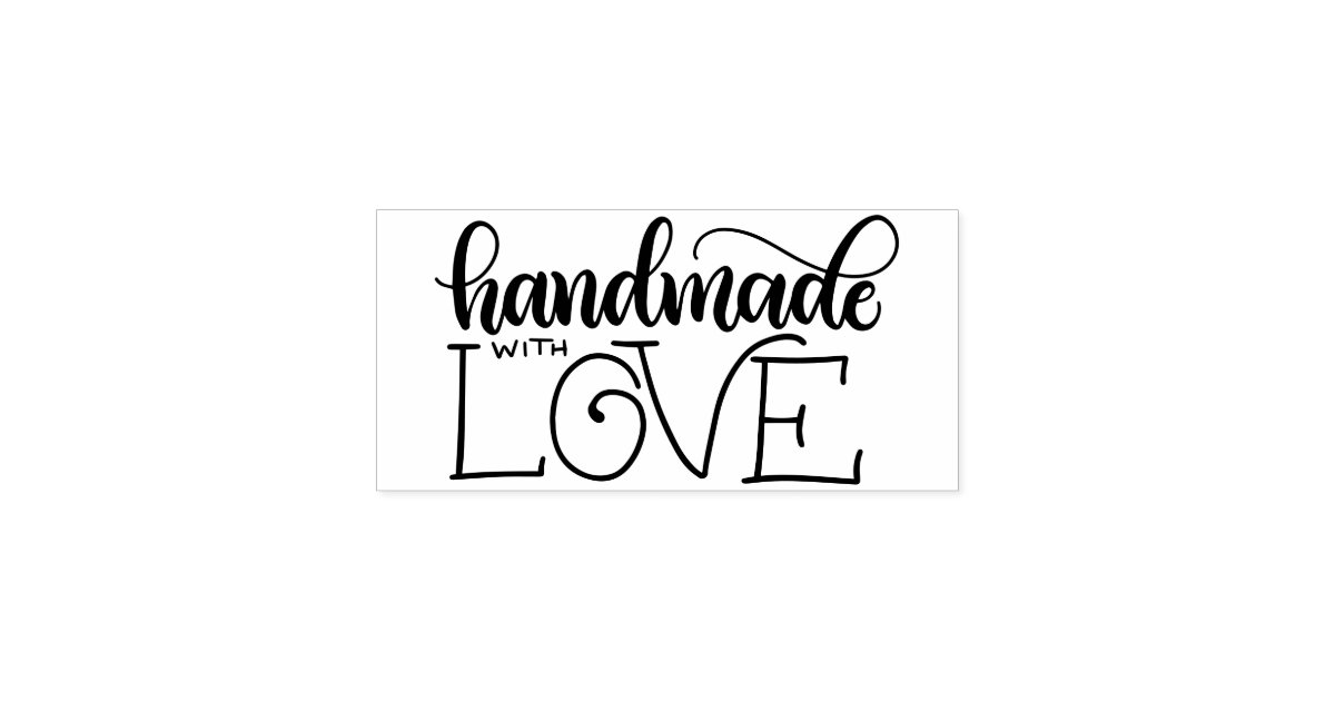 Handmade with love rubber stamp | Zazzle