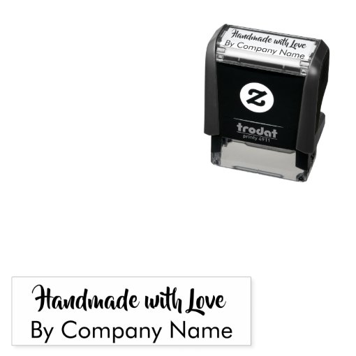 Handmade with Love Script Template Self-inking Stamp | Zazzle