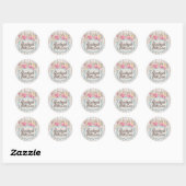 Handmade With Love Shabby Chic Floral Rustic Wood Classic Round Sticker ...