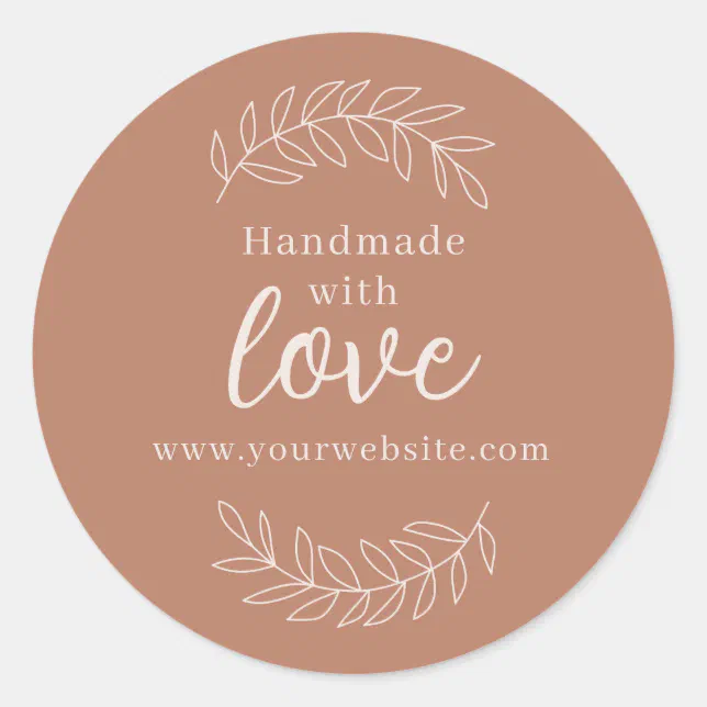 Handmade With Love small business Classic Round Sticker | Zazzle