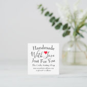 Handmade With Love Small Craft Business Supplies Square Business Card ...