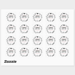 Handmade with Love Square Sticker | Zazzle