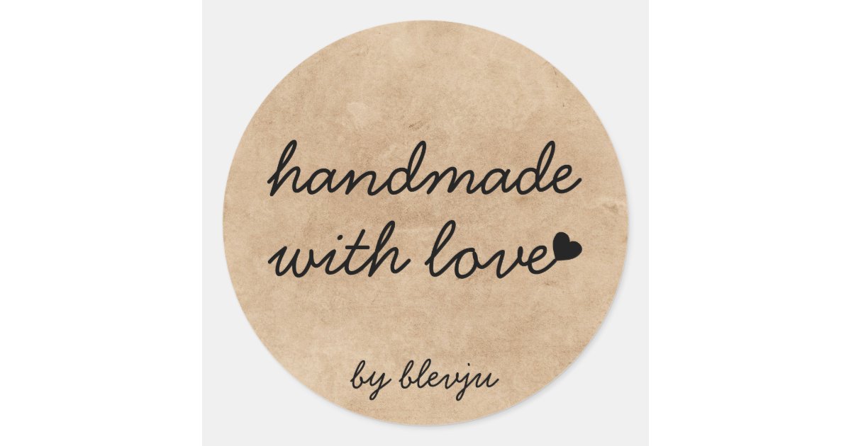 Handmade with love - stickers | Zazzle