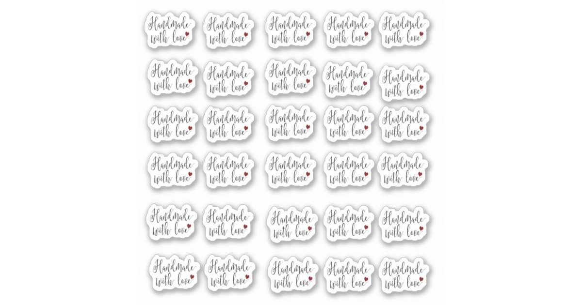 Handmade with Love Stickers | Zazzle
