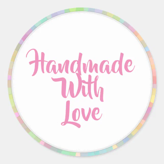 Handmade With Love Stickers | Zazzle