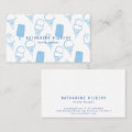 Handpainted Ice Cream Pattern Blue Business Card | Zazzle