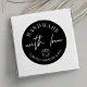 Handpoured With Love Minimalist Black Candle Classic Round Sticker | Zazzle