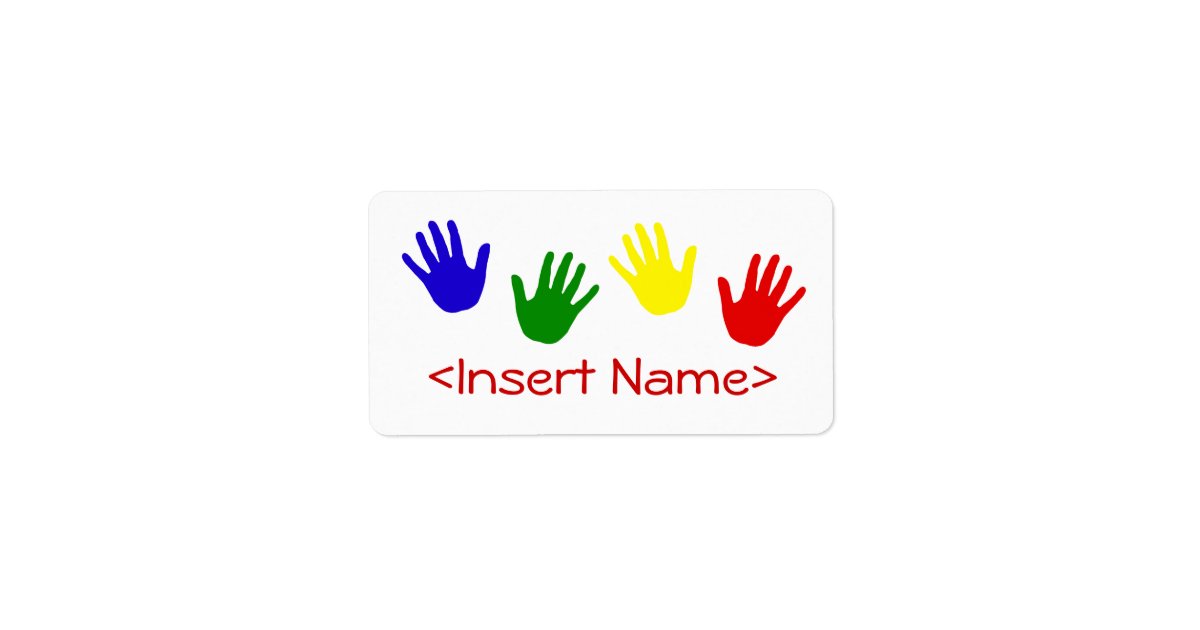Handprints Label | Zazzle