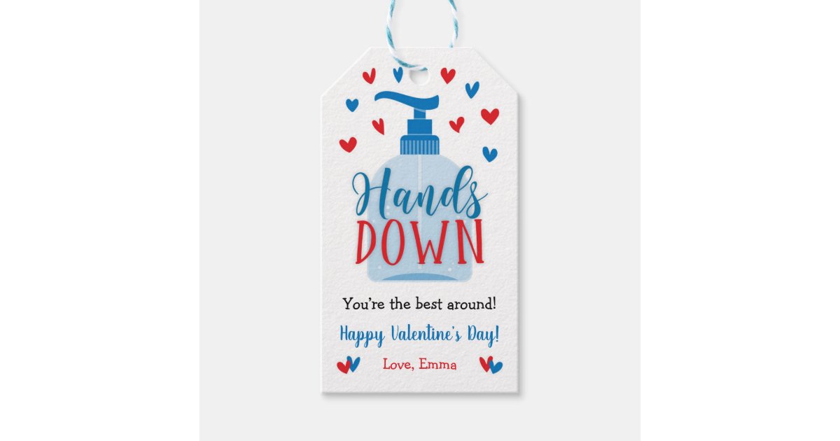 Hands Down Gift Tag, Valentine's Day Soap Gift Tags | Zazzle