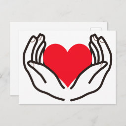 Hands Holding Heart Postcard | Zazzle