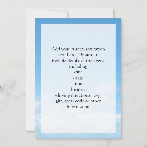 Hands in Heart Shape Silhouette on Blue Sky Invitation | Zazzle