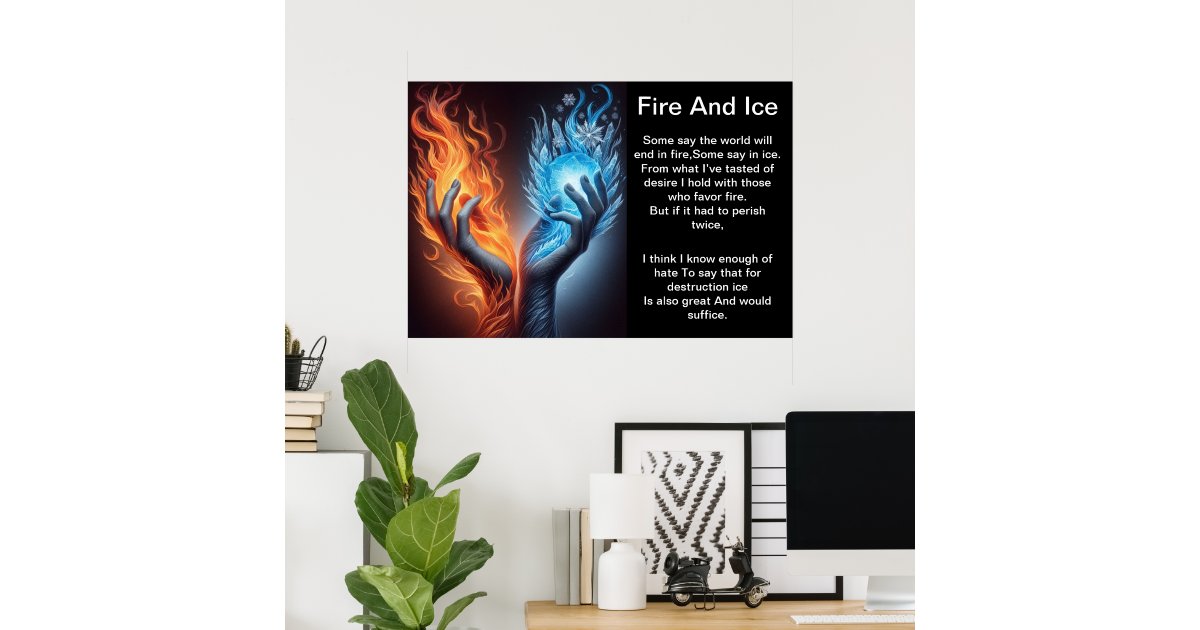 Hands of Fire and Ice Poster | Zazzle