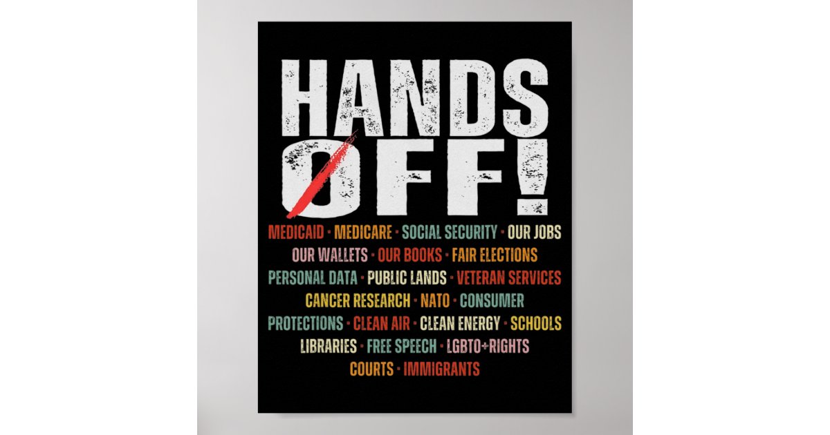Hands Off Protest Social Security And Medicare Pro Poster | Zazzle