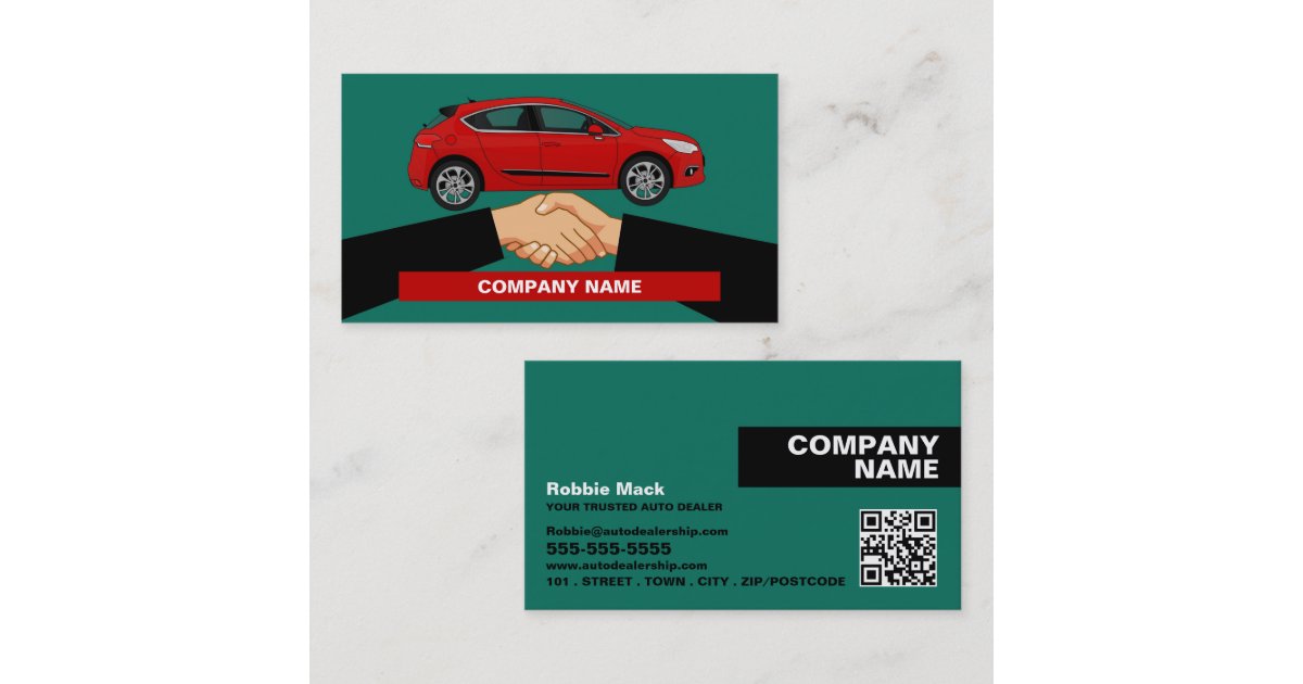 Handshake Design, Auto Dealer Business Card | Zazzle