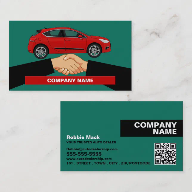 Handshake Design, Auto Dealer Business Card | Zazzle