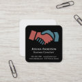 Handshake Icon | Business Consultant Square Business Card | Zazzle