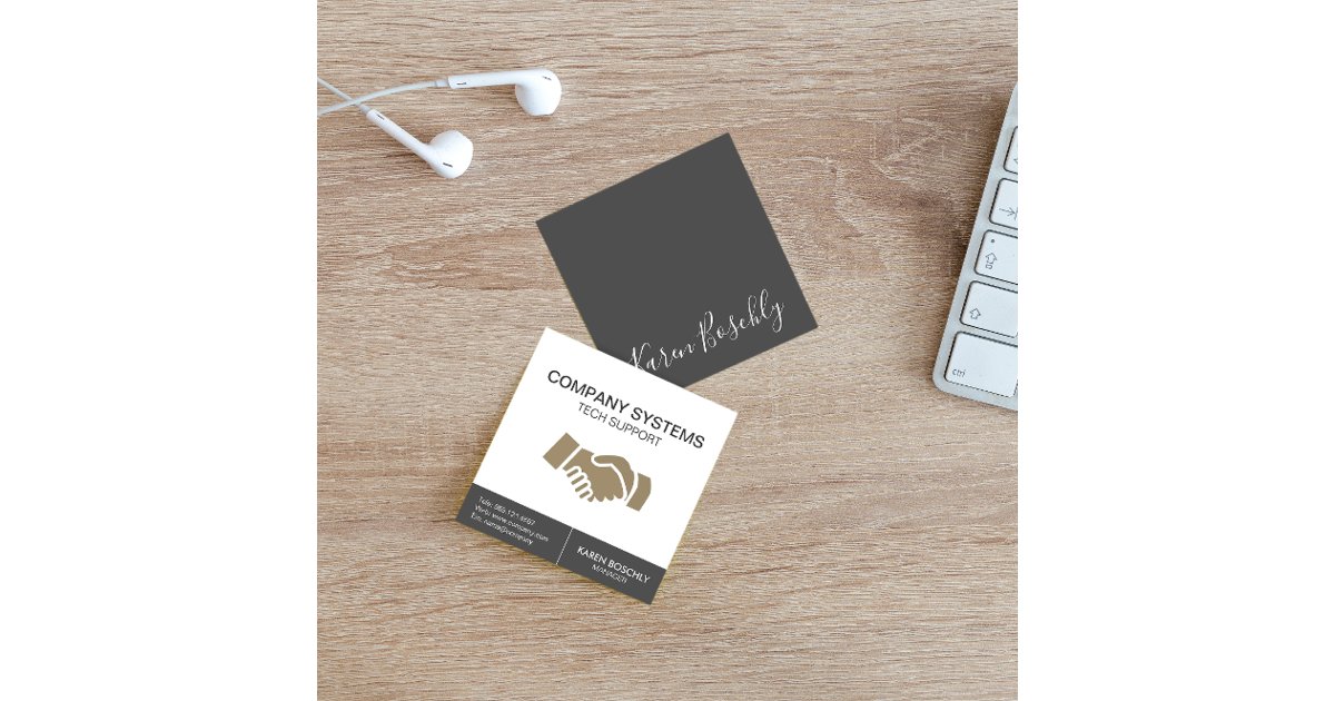 Handshake Icon Square Business Card | Zazzle