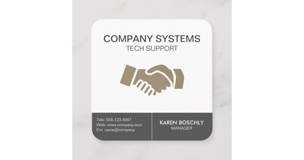 Handshake Icon Square Business Card | Zazzle.com