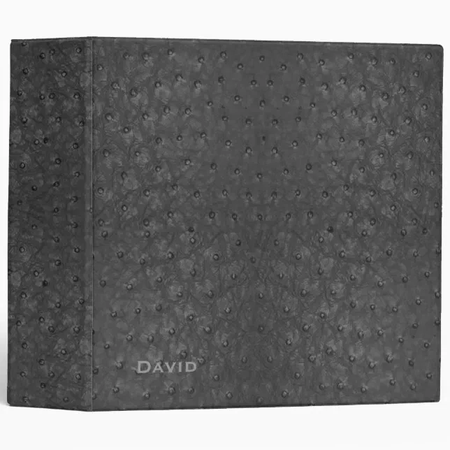 Handsome Black Ostrich Leather Look All Purpose Binder | Zazzle