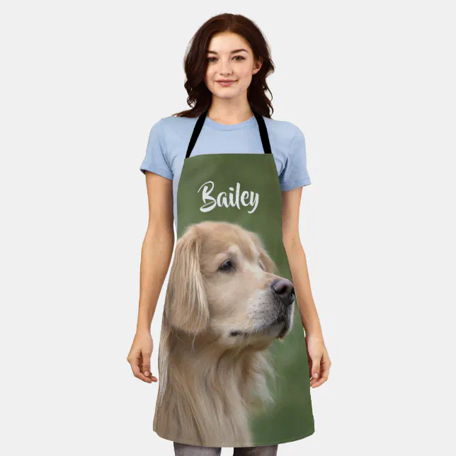 Handsome Golden Retriever Dog in Closeup Apron | Zazzle