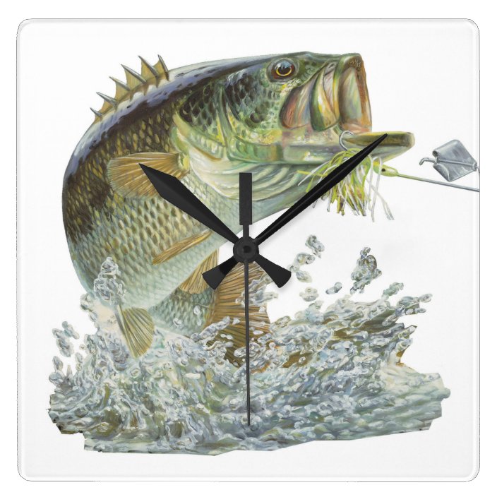 Handsome Gone Fishing Largemouth Bass Wall Clock | Zazzle.com