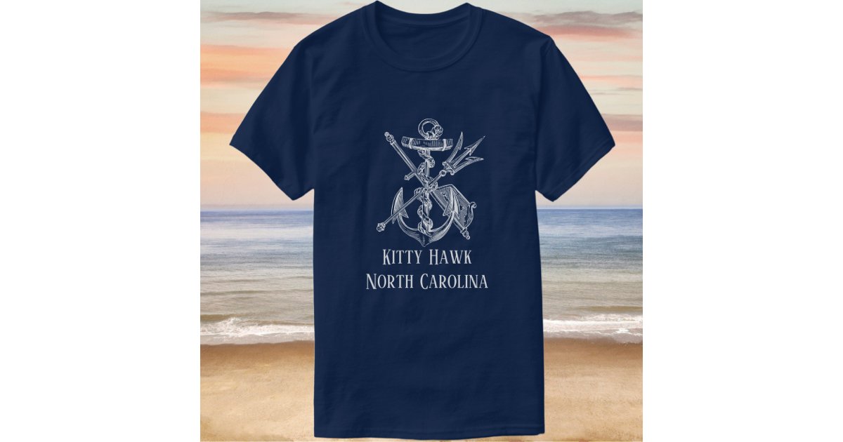 Handsome Kitty Hawk North Carolina Anchor T-Shirt | Zazzle