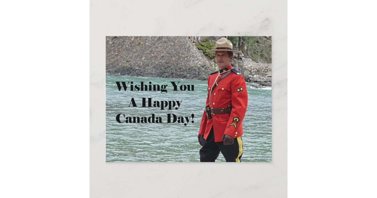 Handsome Mountie Happy Canada Day Funny Photo Postcard | Zazzle