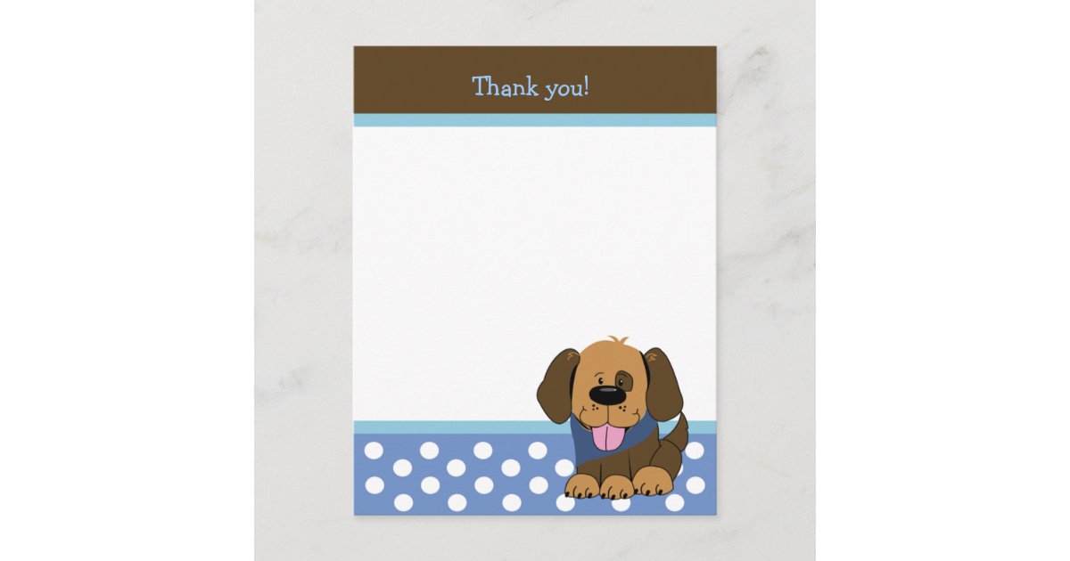 HANDSOME PUPPY 4x5 Flat Thank you note | Zazzle.com