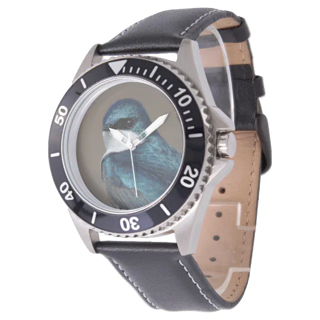 Handsome Tree Swallow Songbird on a Wire Watch | Zazzle