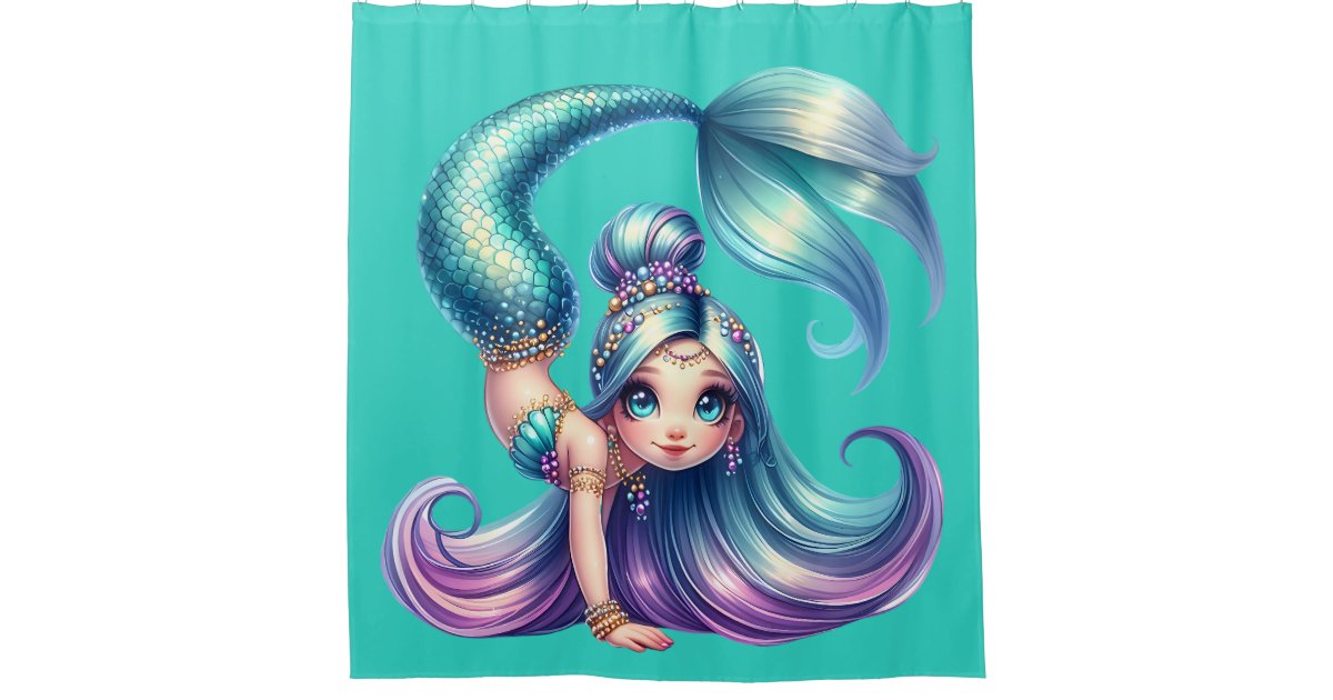 "Handstand Mermaid Magic" Shower Curtain | Zazzle