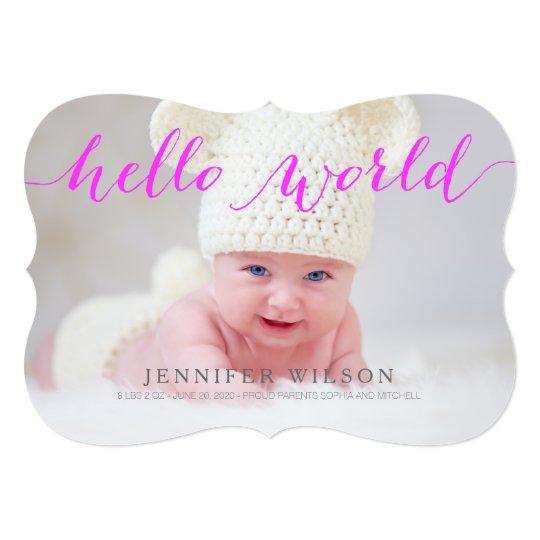 Handwriting Baby Birth Announcement Photo Card | Zazzle.com