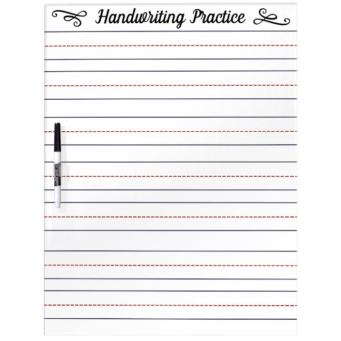 Handwriting & Lettering Practice Sheet Dry Erase Board | Zazzle.com