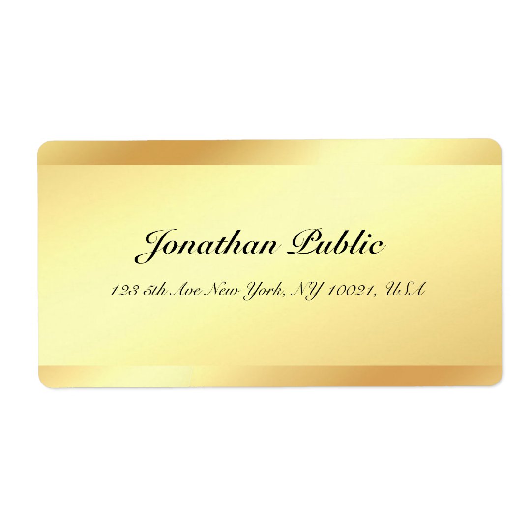 Handwriting Name Script Elegant Gold Professional Label | Zazzle