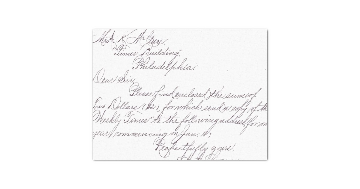 Handwriting Overlay Tissue Paper | Zazzle