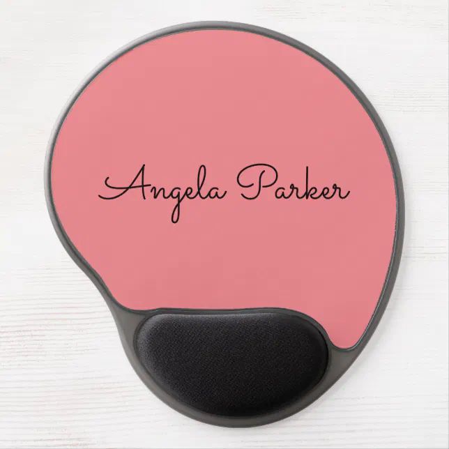 Handwriting Plain Simple Pink Professional Modern Gel Mouse Pad | Zazzle