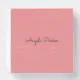 Handwriting Plain Simple Pink Professional Name Wooden Box Sign | Zazzle