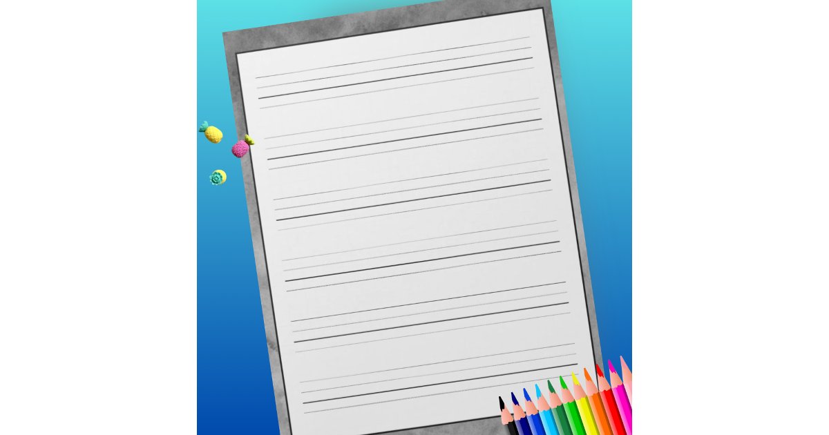 Handwriting Practice Sheets Modern Grey Watercolor Notepad | Zazzle