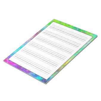 Handwriting Practice Sheets Modern Neon Colors Notepad | Zazzle