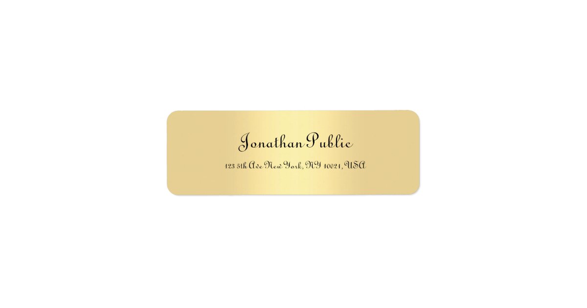 Handwriting Script Gold Modern Minimalist Template Label | Zazzle
