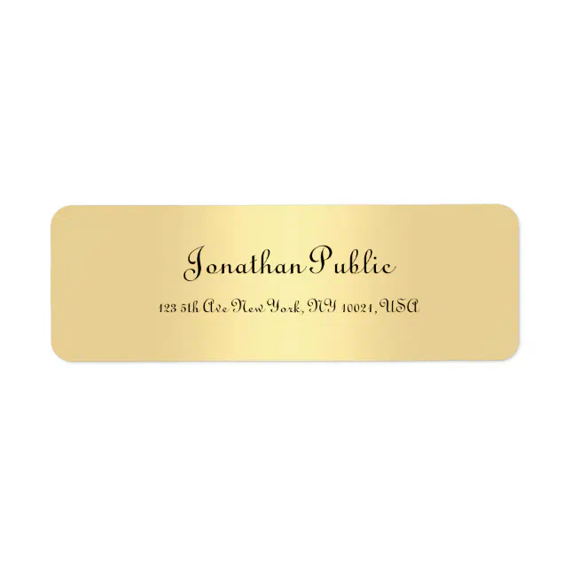 Handwriting Script Gold Modern Minimalist Template Label | Zazzle