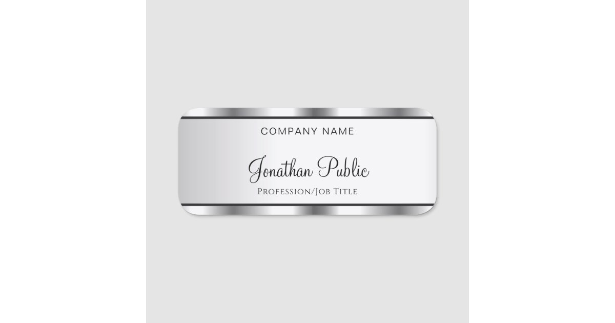 Handwriting Script Text Elegant Modern Template Name Tag | Zazzle