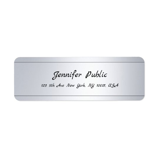 Handwriting Script Text Modern Silver Template Label | Zazzle.com