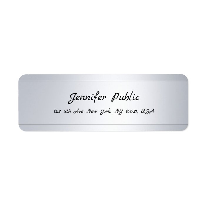 Handwriting Script Text Modern Silver Template Label | Zazzle.com